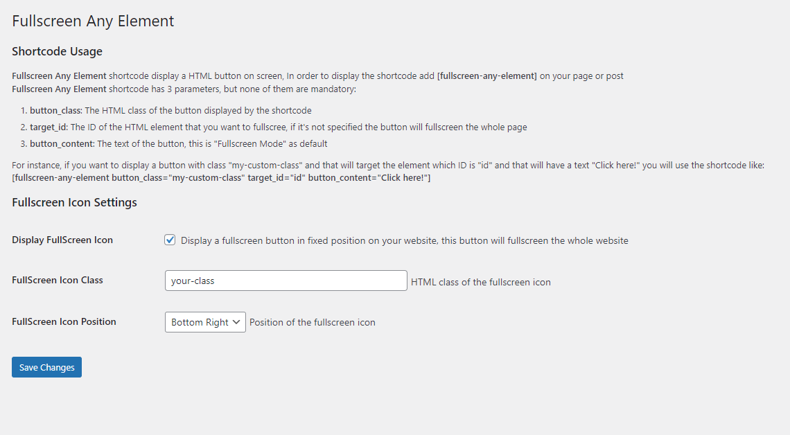 Fullscreen Any Element – WordPress Plugin – WebMarcello
